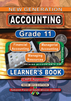 New Generation Accounting Grade 11 Learner Book - New Era Accounting