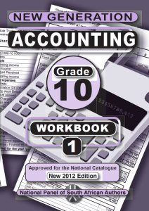 New Generation Accounting Grade 10 Exercise Book - New Era Accounting