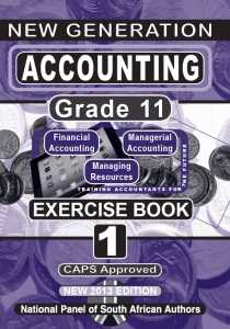 New Generation Accounting Grade 11 Exercise Book - New Era Accounting